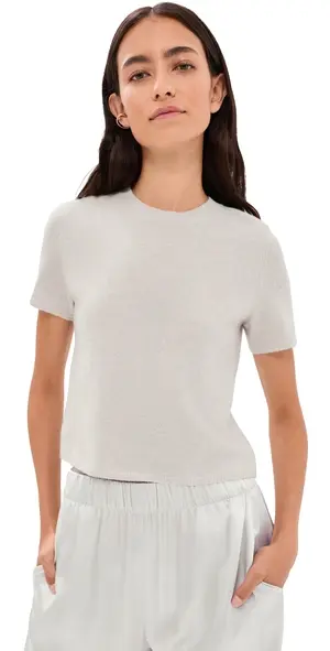 Sablyn Charleston Relaxed Crew Cashmere Tee - Blizzard