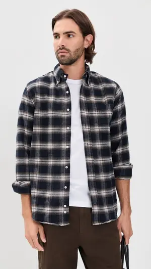 Gitman Bros Heavy Pique Flannel Shirt - Brown