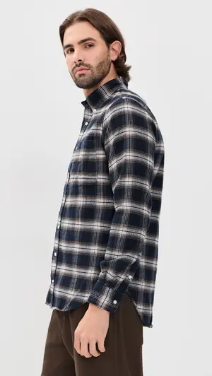 Gitman Bros Heavy Pique Flannel Shirt - Brown