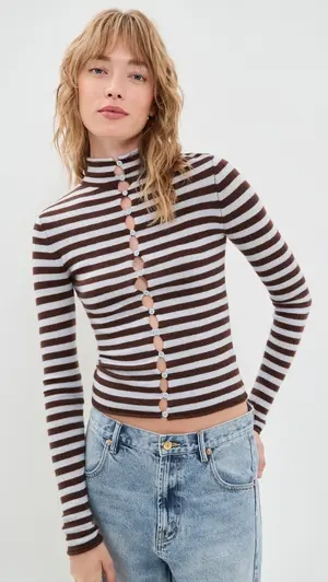 GUIZIO Fitted Knit Crew Neck