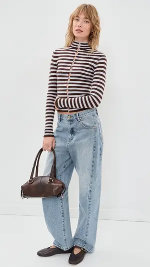 GUIZIO Fitted Knit Crew Neck