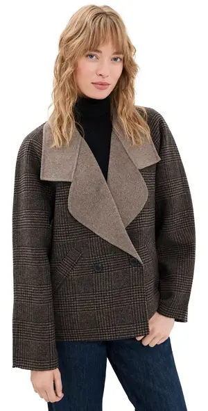 FAVORITE DAUGHTER The Cameron Coat - Ganache Houndstooth