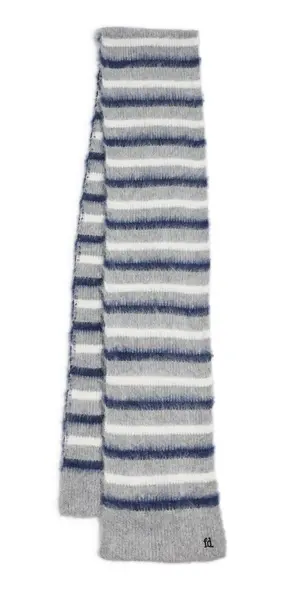 FAVORITE DAUGHTER The Striped Knit Scarf - Heather Grey