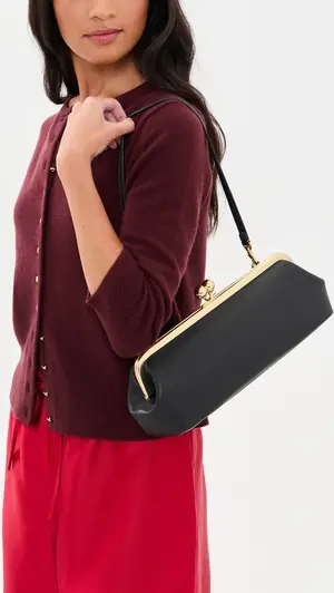 COACH Glovetanned Leather Kisslock Frame 30 Bag