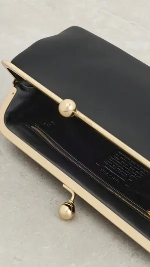 COACH Glovetanned Leather Kisslock Frame 30 Bag