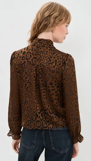 Generation Love Priya Leopard Burn-out Blouse
