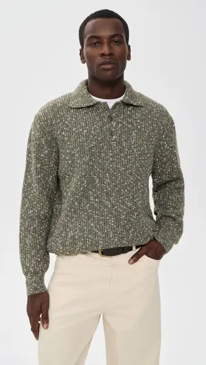 FAR AFIELD Kier Ribbed Knit Polo