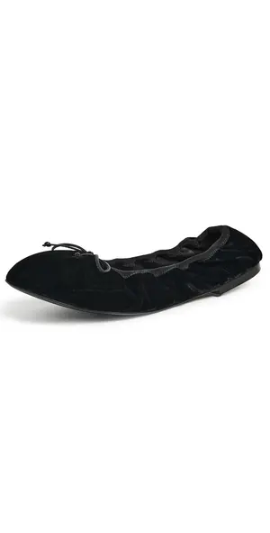 STUART WEITZMAN Nia Velvet Ballet Flats - Black