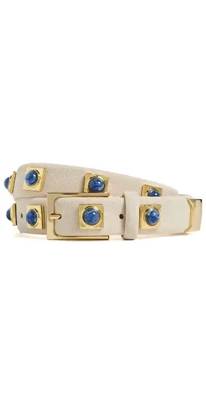 AUREUM No. 2 Suede Belt - Oat/blue