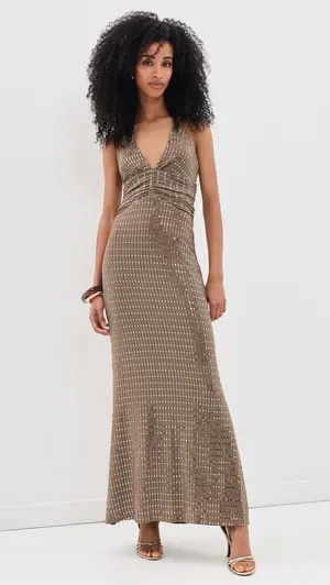 RUNAWAY THE LABEL Nara Deep V-neck Maxi Dress
