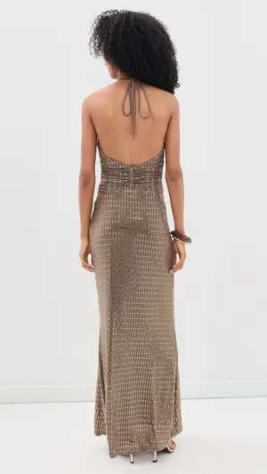 RUNAWAY THE LABEL Nara Deep V-neck Maxi Dress