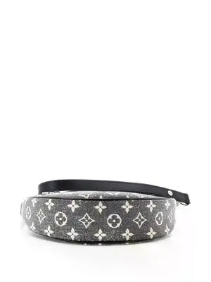 LOUIS VUITTON Loop Handbag Monogram Jacquard Denim Hobo Bag - Black