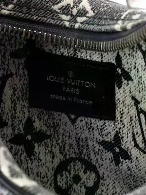 LOUIS VUITTON Loop Handbag Monogram Jacquard Denim Hobo Bag - Black