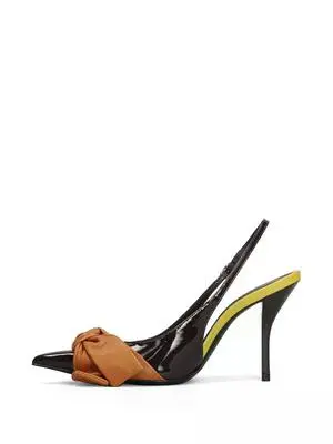 Schutz Liora Bow-detail Slingback Heeled Pumps - Brown