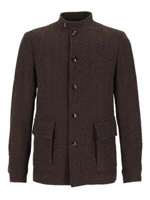 Giorgio Armani Mandarin Collar Blazer - Brown