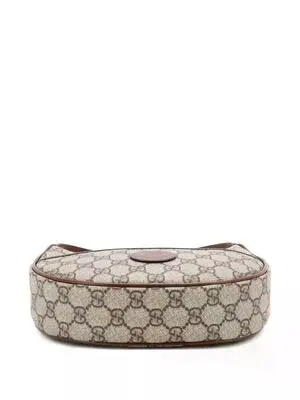 Gucci Interlocking G Patch Half Moon Gg Coated Canvas Mini Shoulder Bag