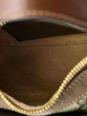 Gucci Interlocking G Patch Half Moon Gg Coated Canvas Mini Shoulder Bag
