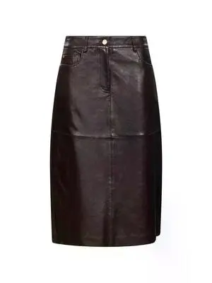 Max Mara Leather Midi Skirt