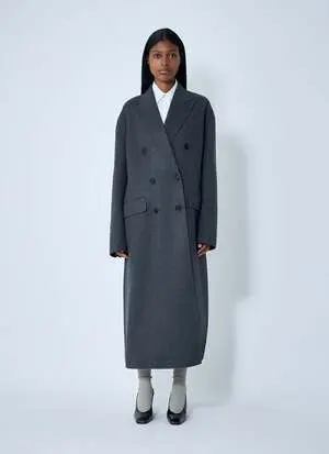 Prada Long Wool-blend Coat - Gray