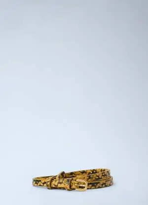 Dries Van Noten Patterned Leather Belt - Yellow