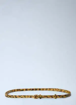 Dries Van Noten Patterned Leather Belt - Yellow