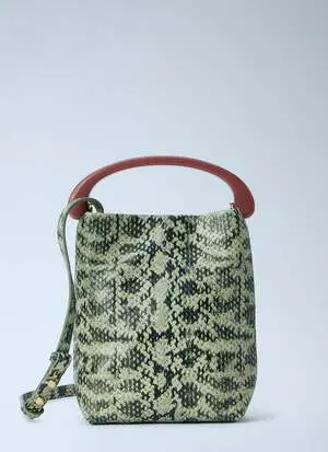Dries Van Noten Snake-embossed Leather Top Handle Bag