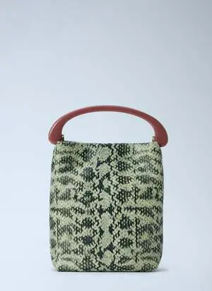Dries Van Noten Snake-embossed Leather Top Handle Bag