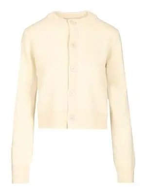 AMI Paris Crew Neck Cardigan - White