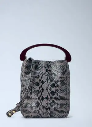 Dries Van Noten Snake-embossed Leather Top Handle Bag - Purple