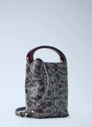 Dries Van Noten Snake-embossed Leather Top Handle Bag