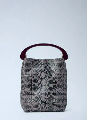 Dries Van Noten Snake-embossed Leather Top Handle Bag