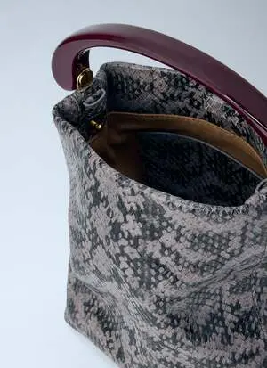 Dries Van Noten Snake-embossed Leather Top Handle Bag