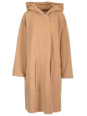 Max Mara Wool And Cashmere Blend Miele Coat - Cream