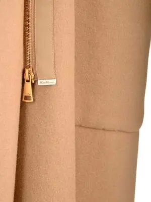Max Mara Wool And Cashmere Blend Miele Coat - Cream