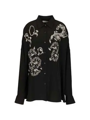Dries Van Noten Oversized Shirt With Crystals