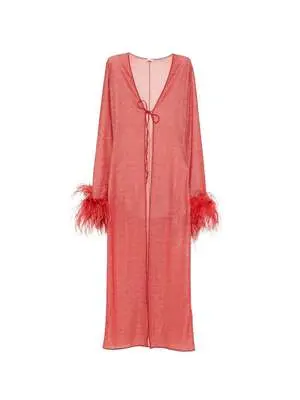 Oseree Lumière Plumage Long Kaftan - Red