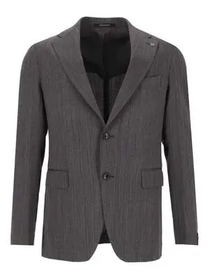 Tagliatore Vesuvius Herringbone Dress - Gray