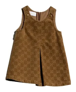 Gucci Gg Monogram Corduroy Pinafore Dress - Brown