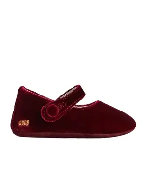 GOLDEN GOOSE Sofi Baby Ballet Flats In Velvet And Suede - Burgundy