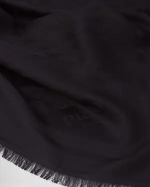 Prada Symbole Silk And Wool Jacquard Shawl