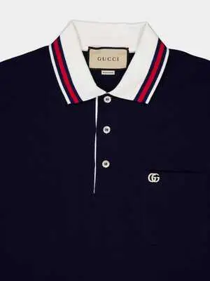 Gucci Cotton Piquet Polo With Double G