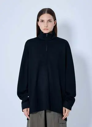 RIER Polar Jogging Virgin Wool Half-zip Top - Black