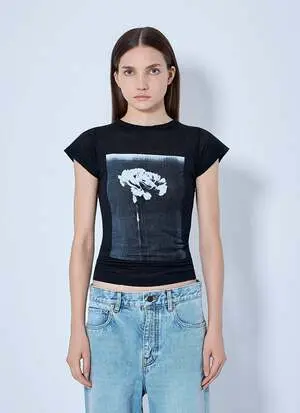 Balenciaga Graphic Print T-shirt - Black