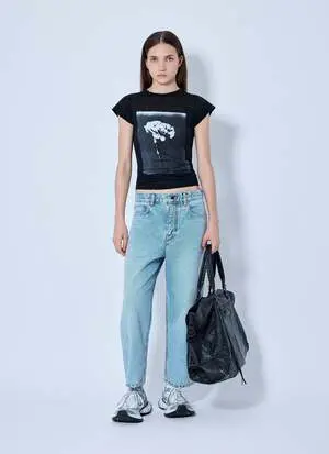 Balenciaga Graphic Print T-shirt - Black