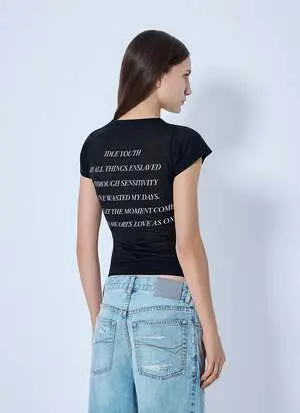 Balenciaga Graphic Print T-shirt - Black