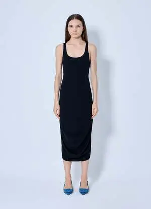 Jacquemus La Regata Draped Midi Dress - Black