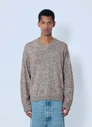 MAISON MARGIELA V-neck Knit Sweater - Brown
