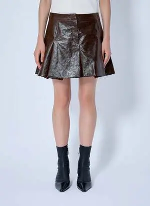 Sportmax Pleated Mini Skirt - Brown