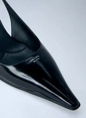 Prada Pointed-toe Slingback Pumps - Black