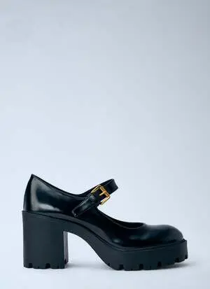Prada Brushed Leather Pumps - Black
